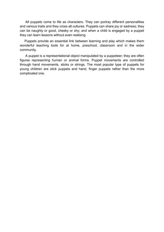 The importance of puppets | DOCX