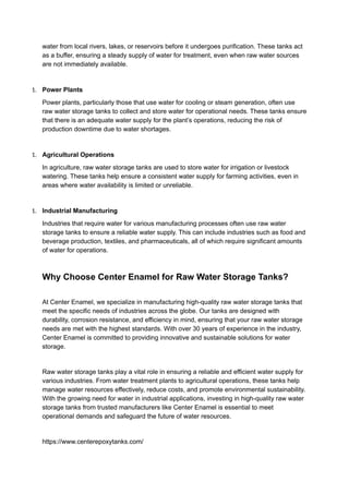 The Importance of Raw Water Storage Tanks in Industrial Applications.docx