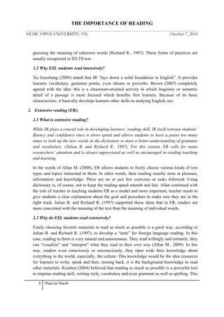 The importance of reading on teaching and learning | PDF