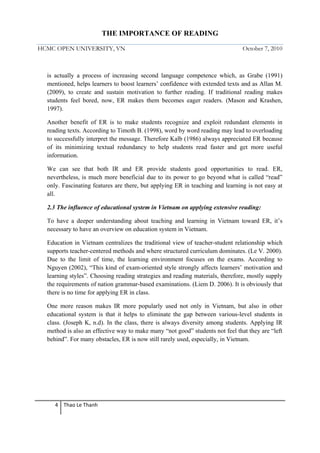 The importance of reading on teaching and learning | PDF