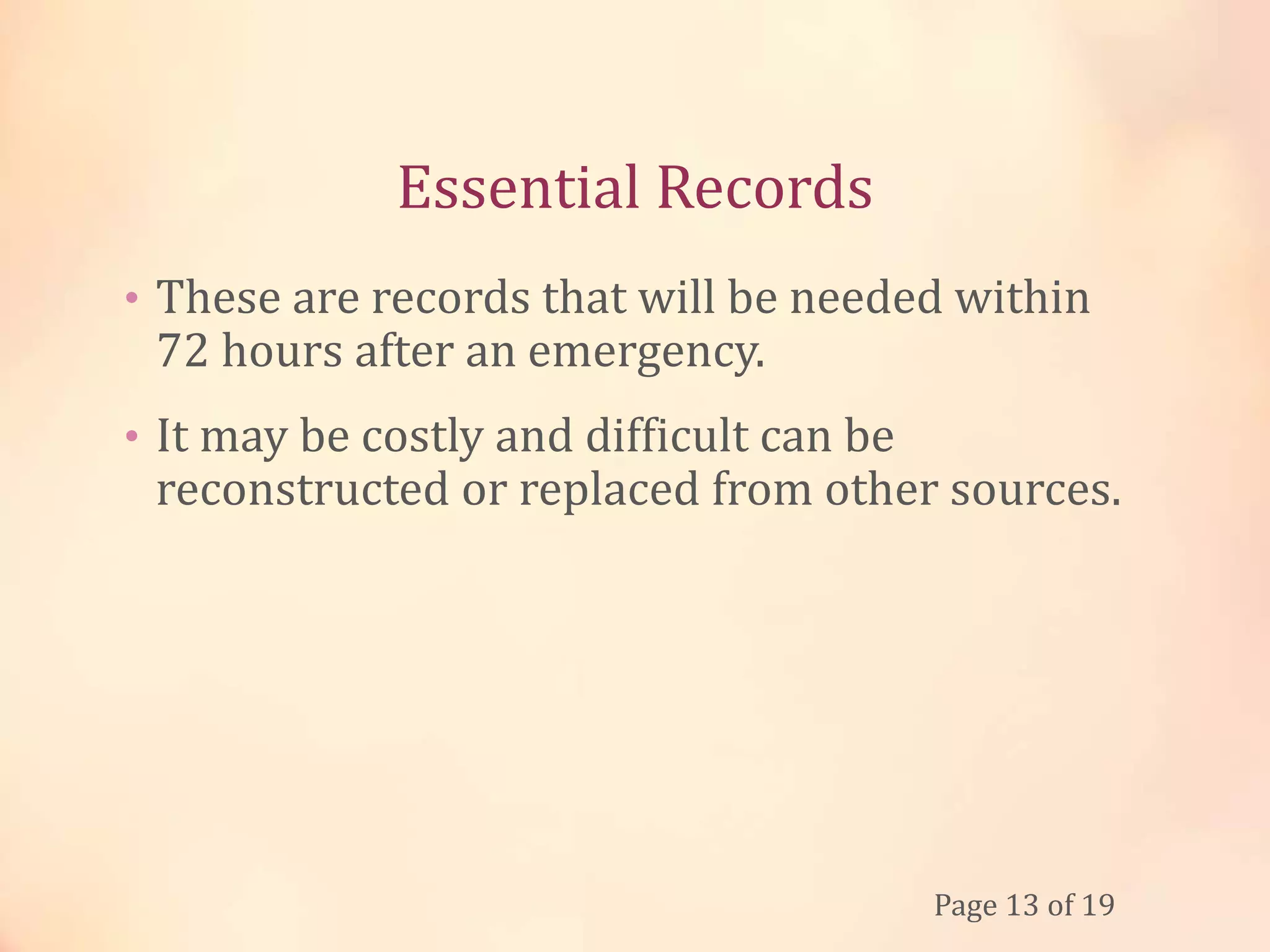 The Importance of Records Management | PPTX