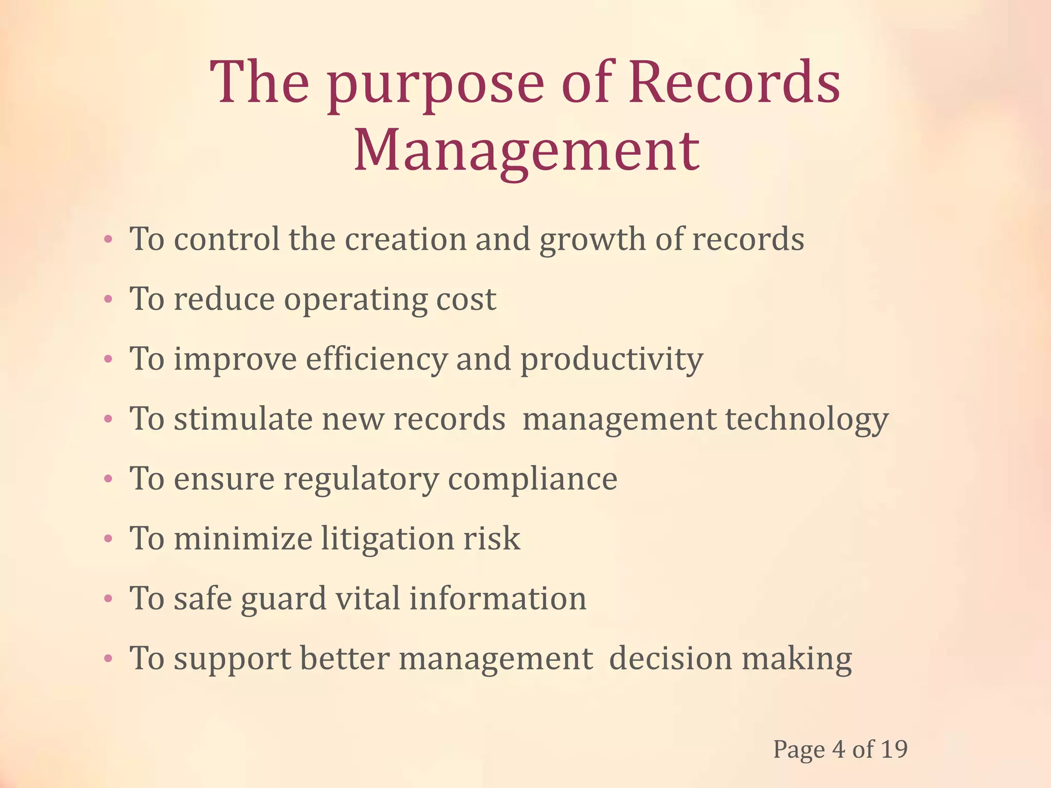 The Importance of Records Management | PPTX
