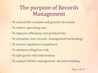 The Importance of Records Management | PPTX