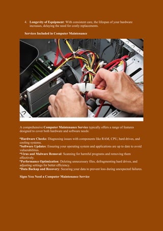 The Importance of Reliable Computer Maintenance Service | PDF