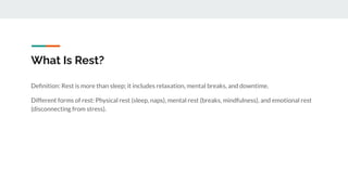 The Importance of Rest for a Healthy Life | PDF