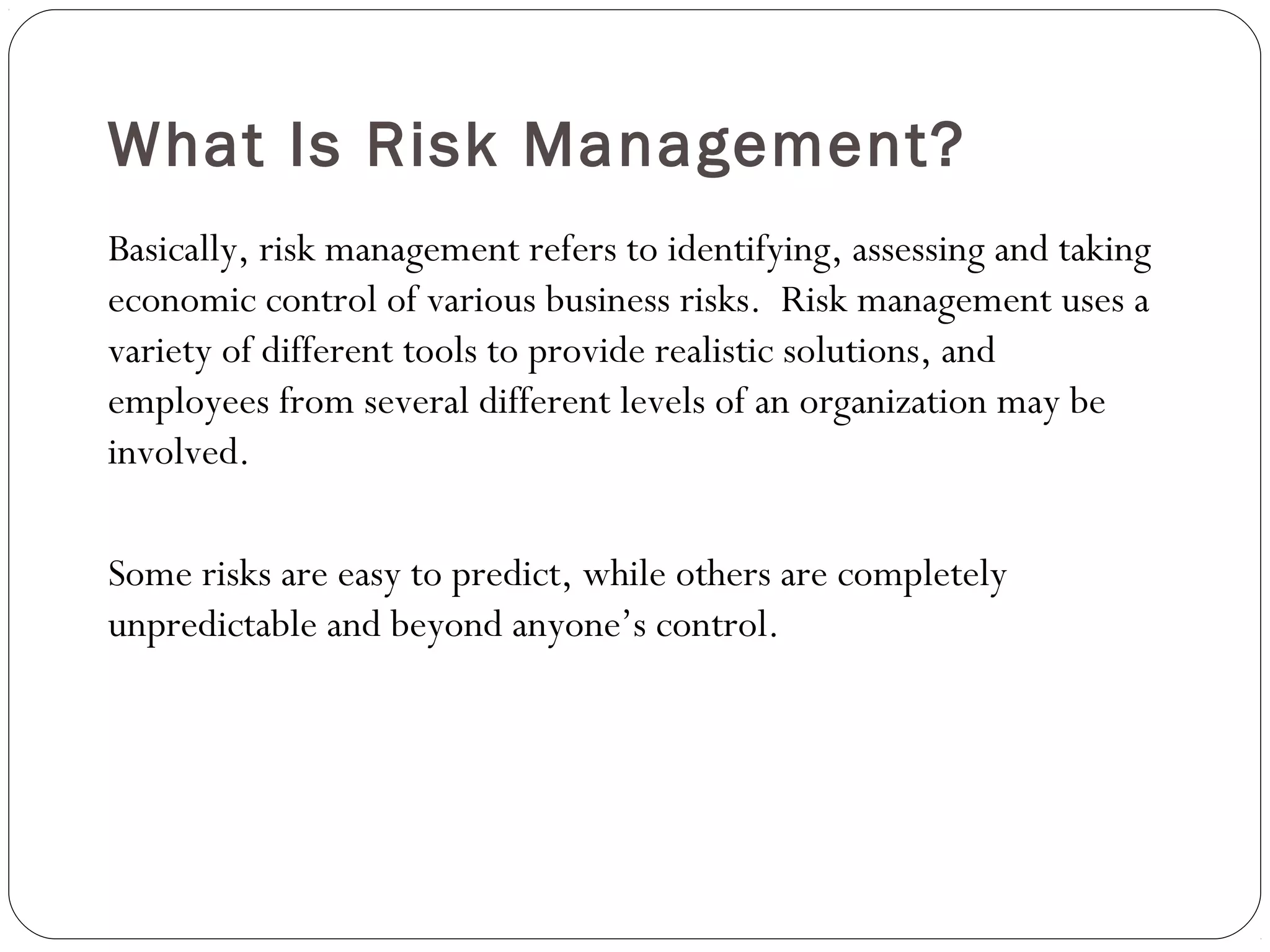 The importance of risk management in business | PPT