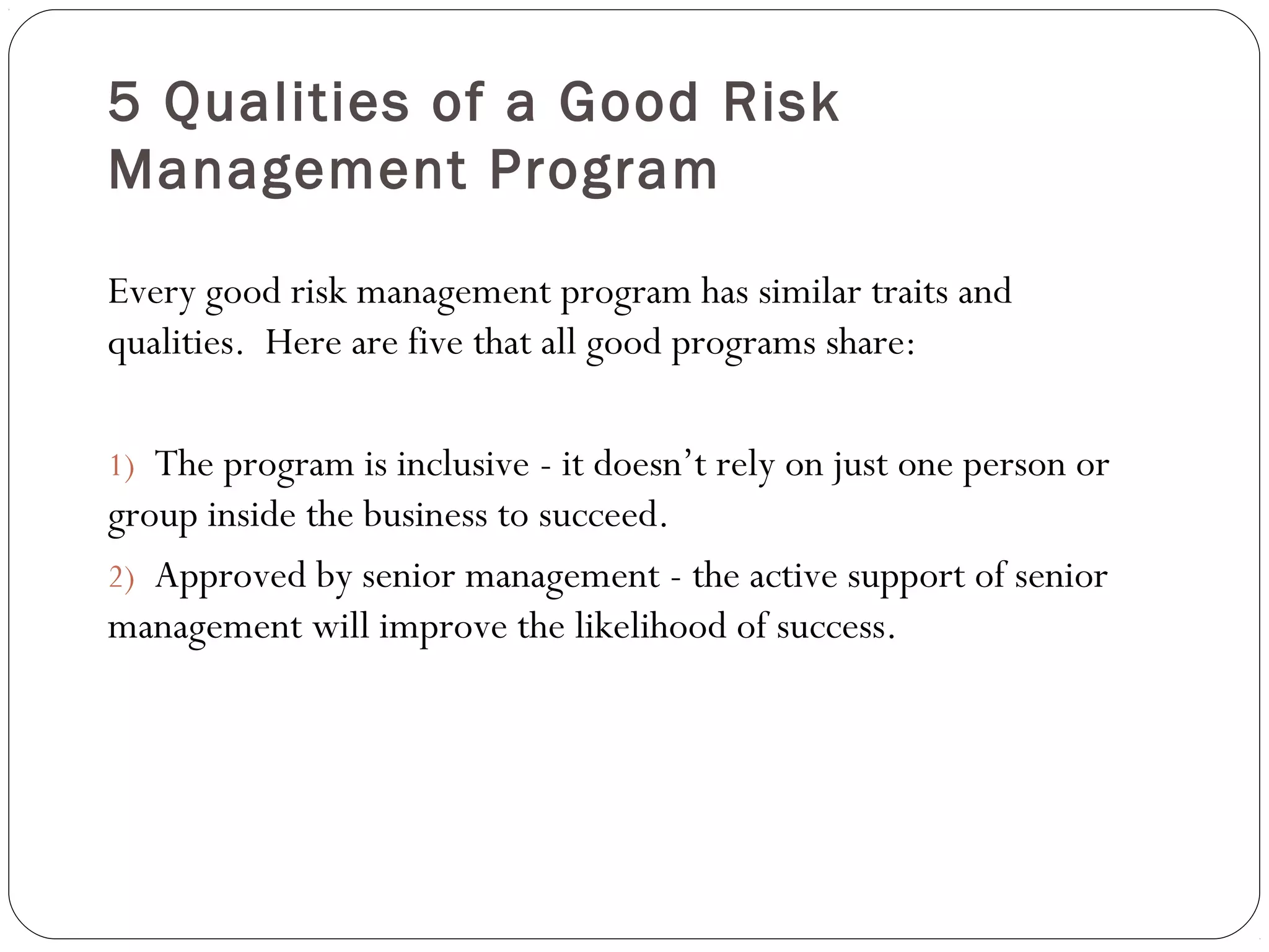 The importance of risk management in business | PPT