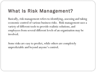 The importance of risk management in business | PPT