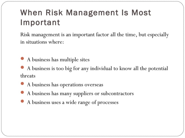 The importance of risk management in business | PPT