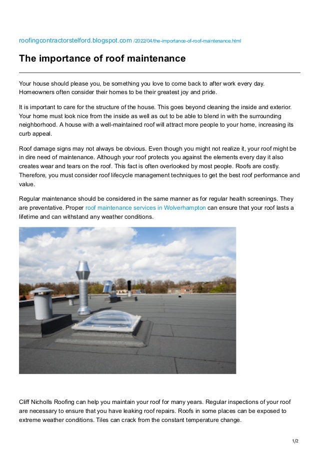 The Importance Of Roof Maintenance pdf the-importance-of-roof-maintenance-pdf