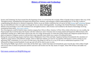 The Importance Of Science And Technology | PDF