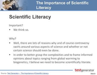 The importance of scientific literacy | PDF