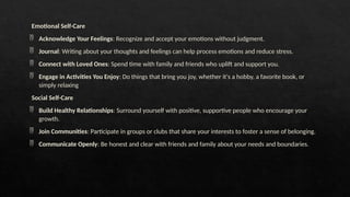 The Importance of Self-Care s........... | PPTX