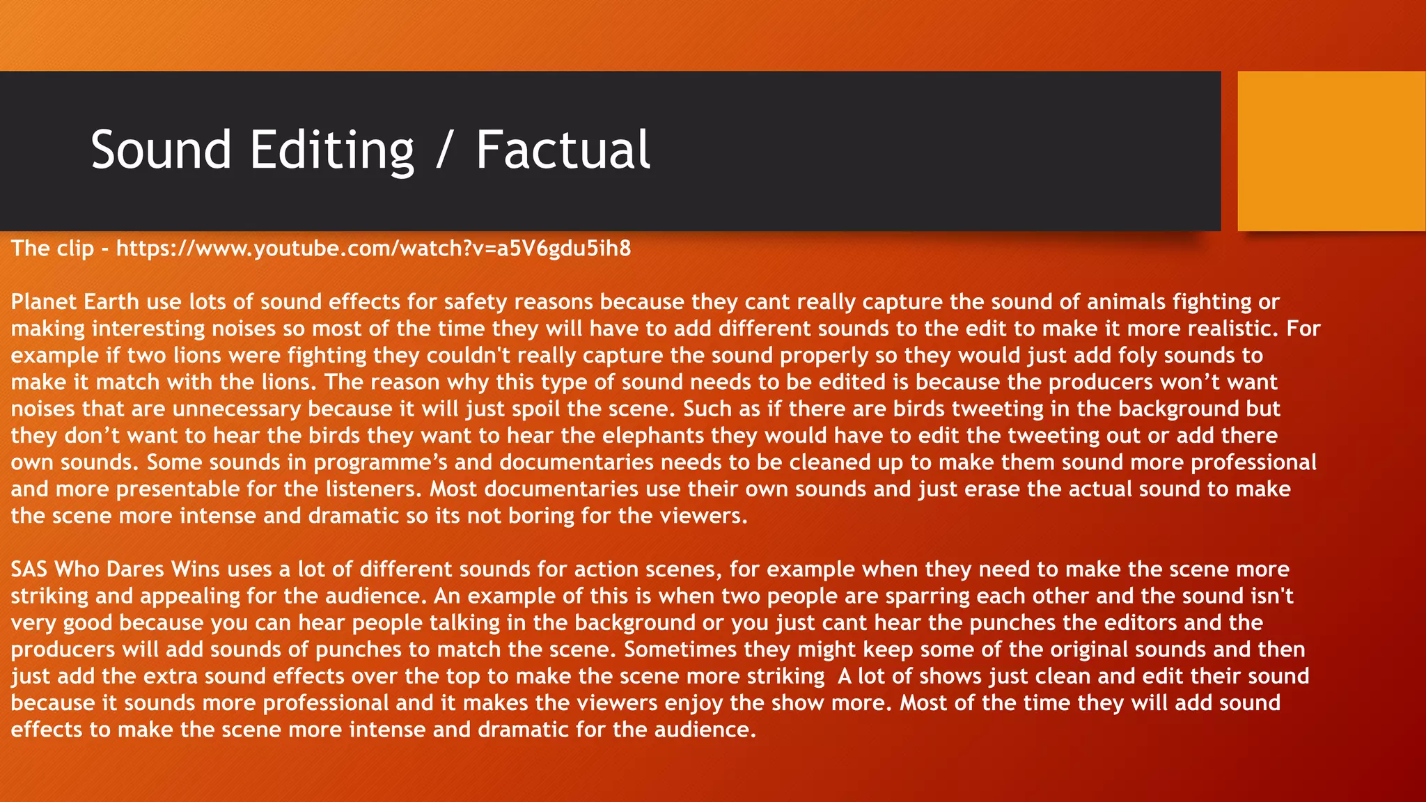 The importance of sound editing | PPT