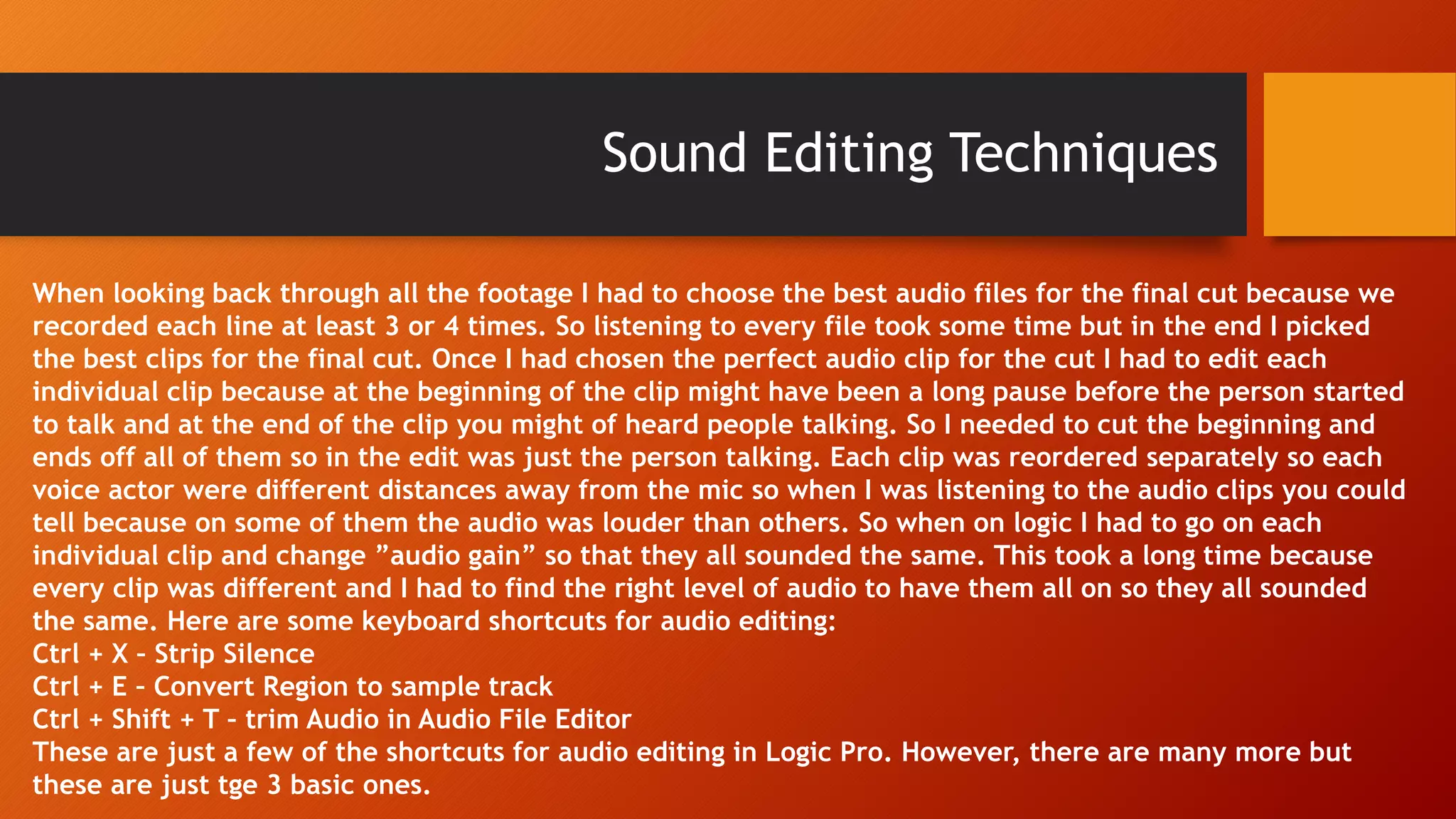 The importance of sound editing | PPT