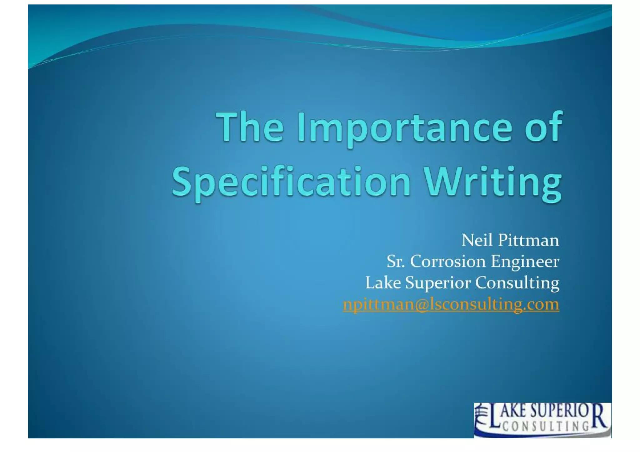 The Importance Of Specification Writing | PPT