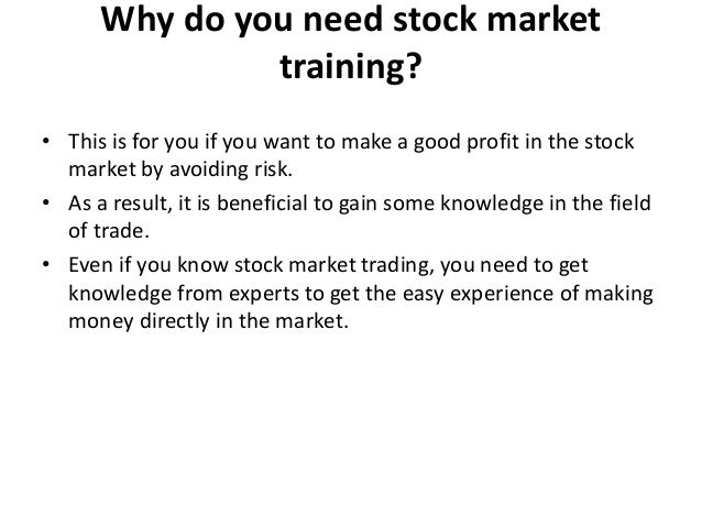 THE IMPORTANCE OF STOCK MARKET TRAINING | PPTX