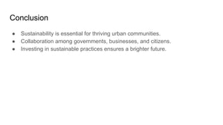 The Importance of Sustainability in Modern Urban Development | PDF