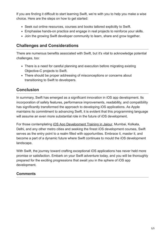 The Importance Of Swift Programming Language In Ios App Development Pdf 