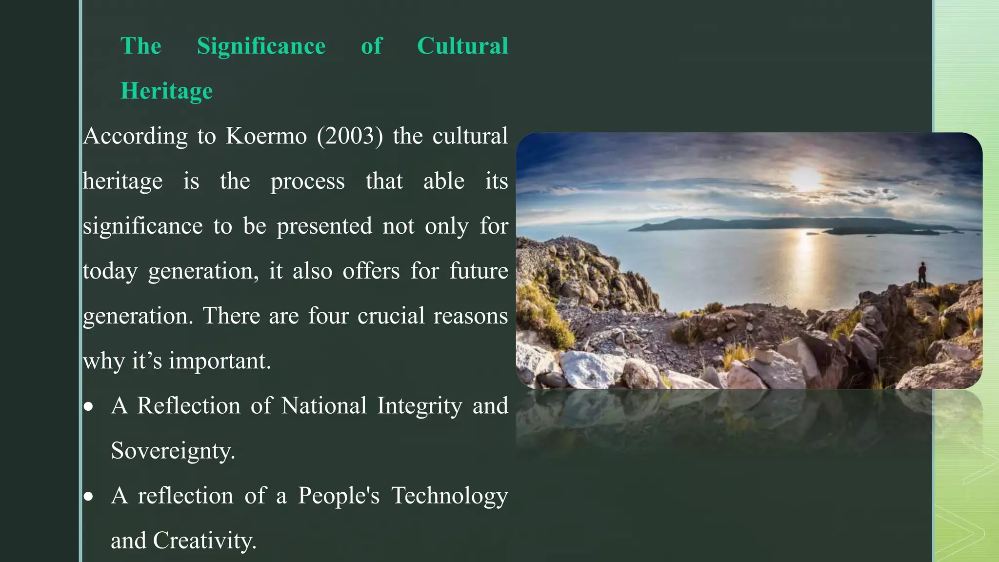 The importance of tangible and intangible cultural heritage | PPTX