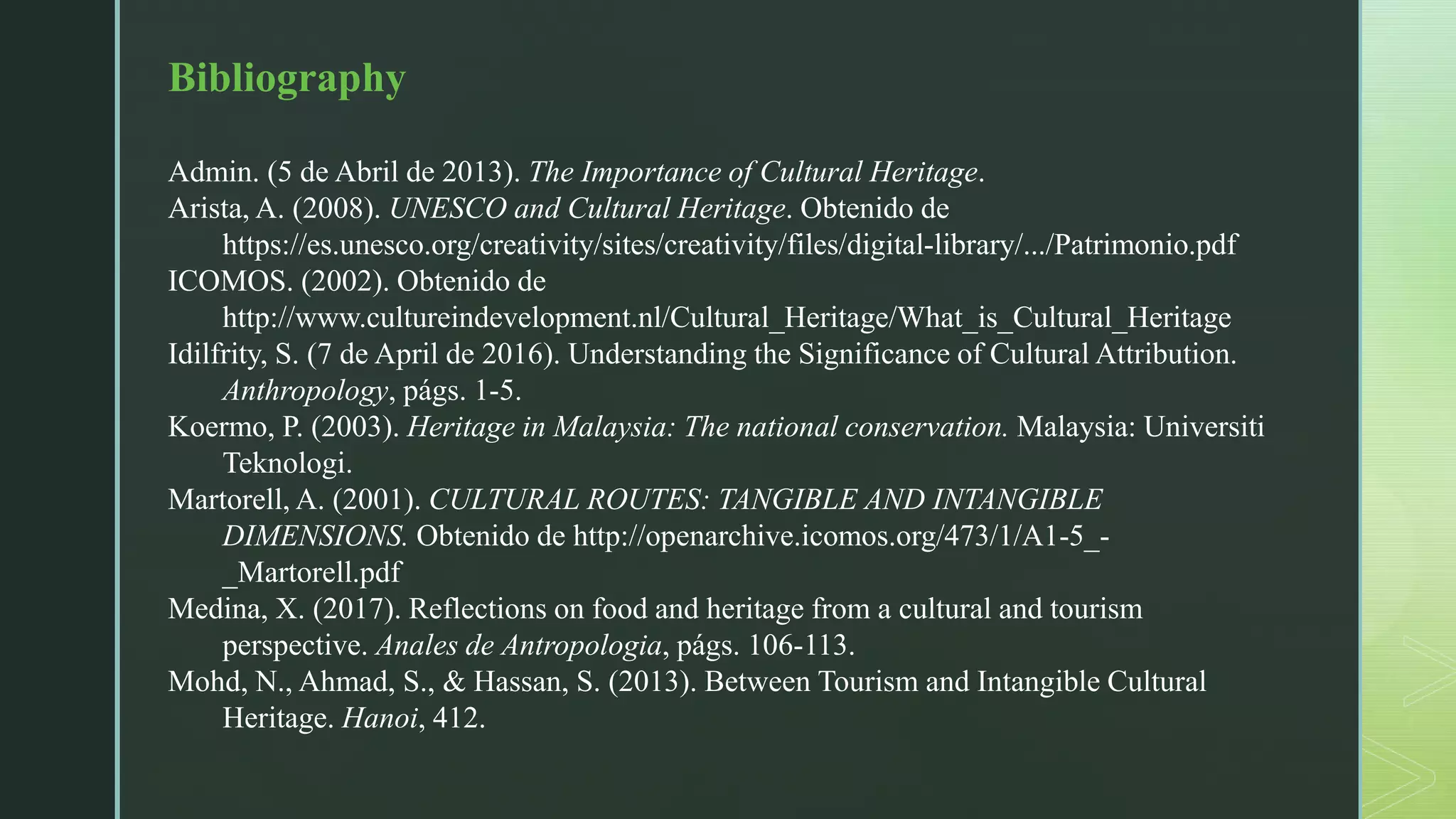 The importance of tangible and intangible cultural heritage | PPTX