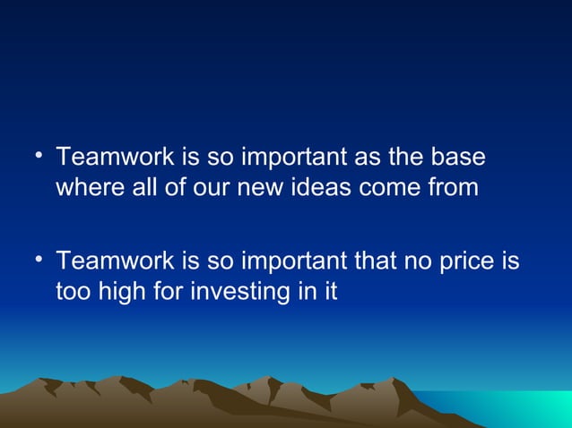 The importance of teamwork part two | PPT