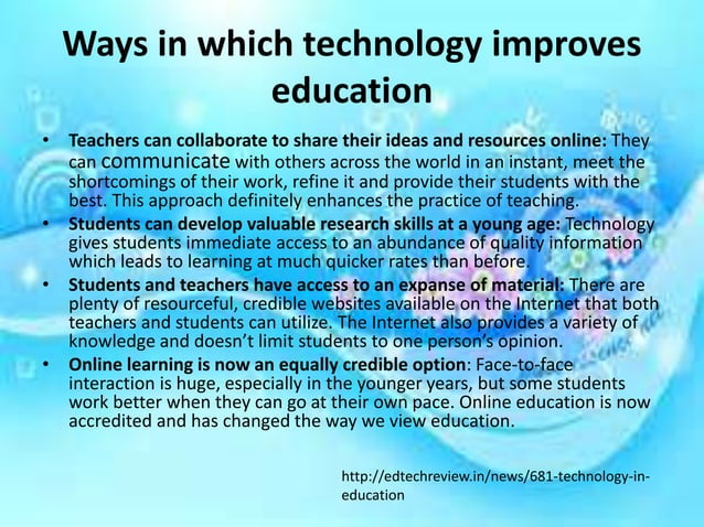 The importance of technology in education | PPTX | Tablets and E ...