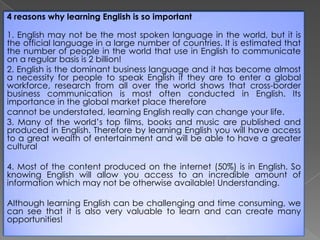 The importance of the english language | PPTX