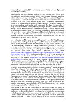 THE IMPORTANCE OF THE EXPLORATION OF THE PLANET MARS FOR HUMANITY'S ...