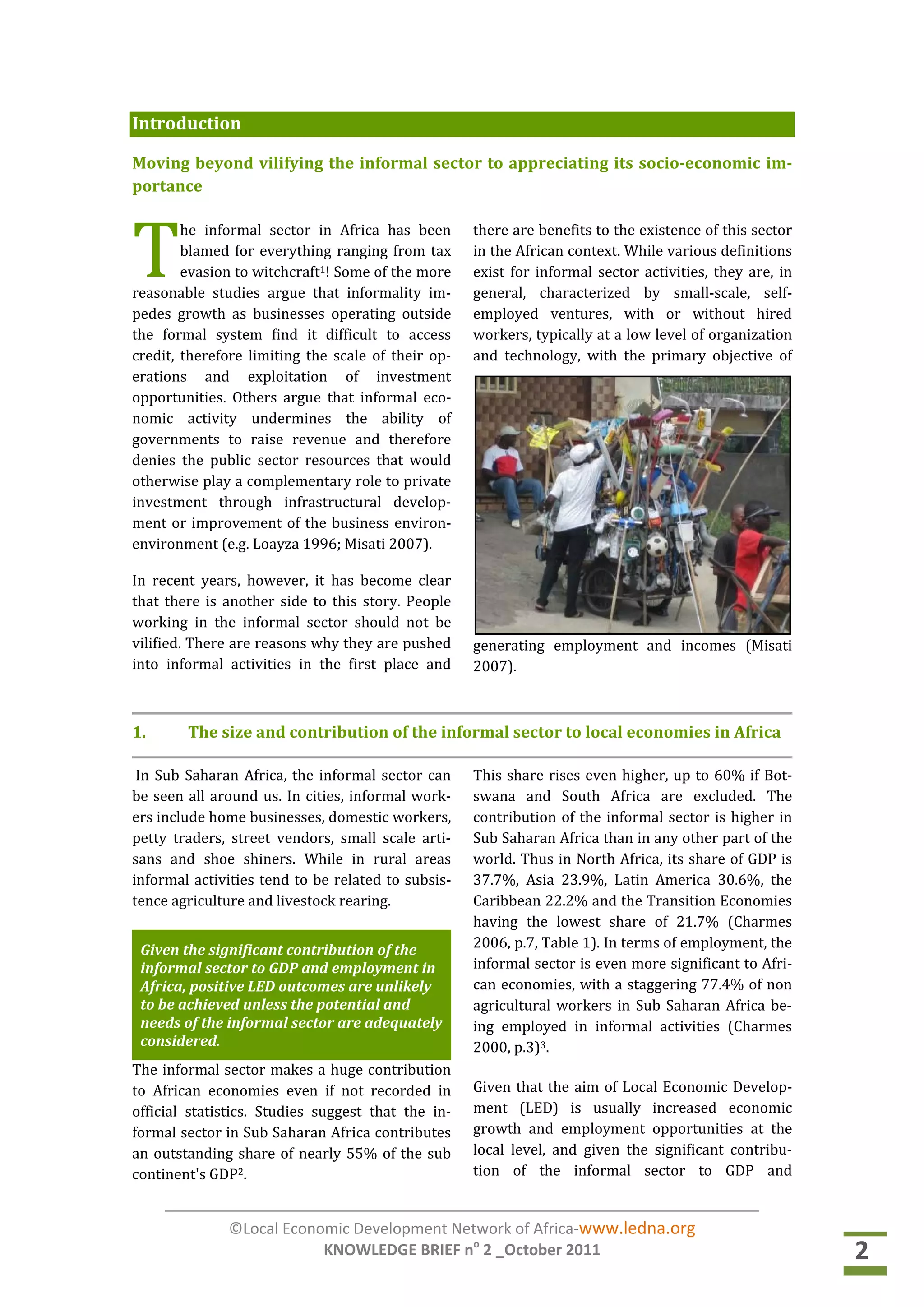 The importance of the informal economy for local economic development ...