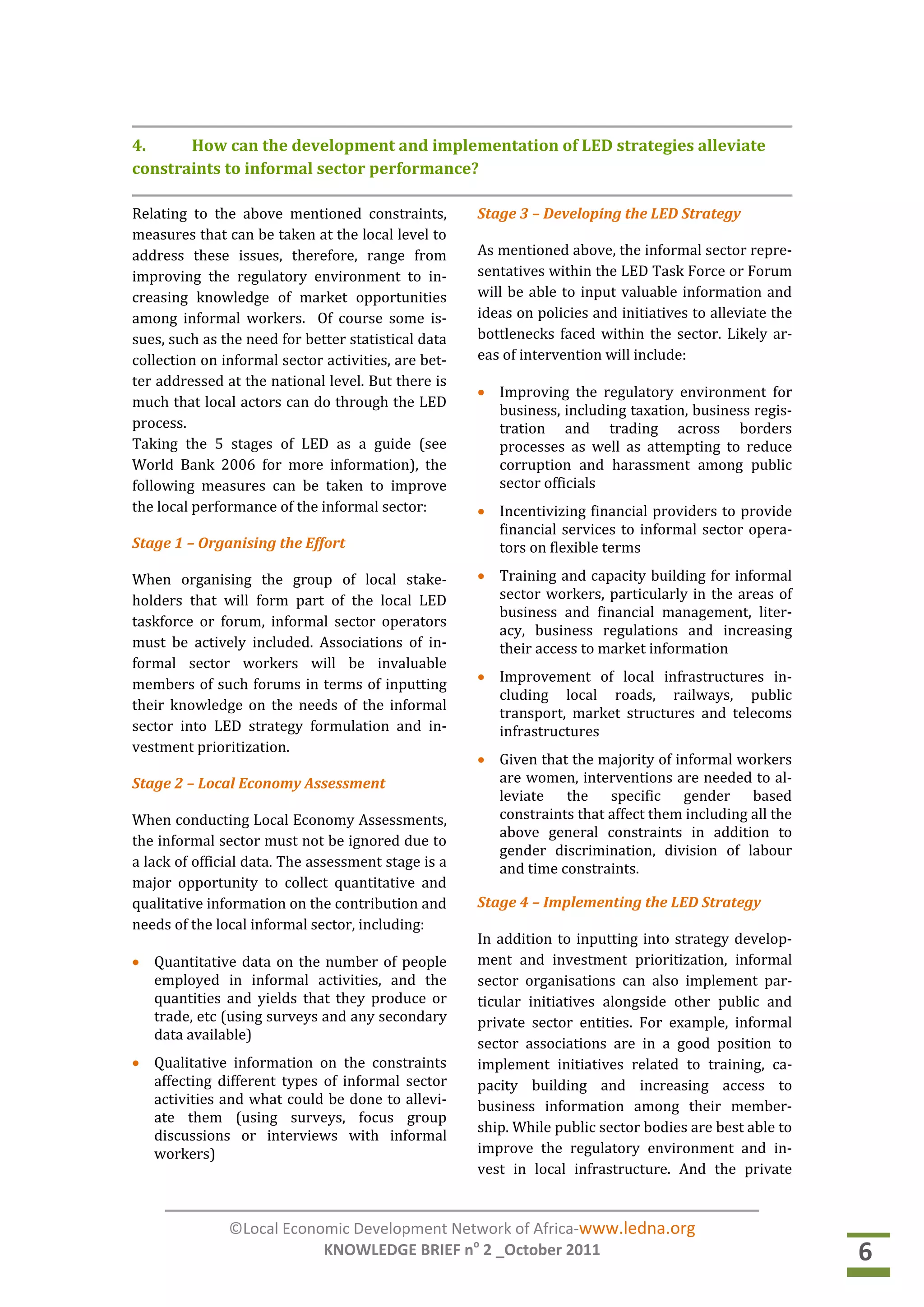 The importance of the informal economy for local economic development ...