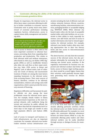 The importance of the informal economy for local economic development ...