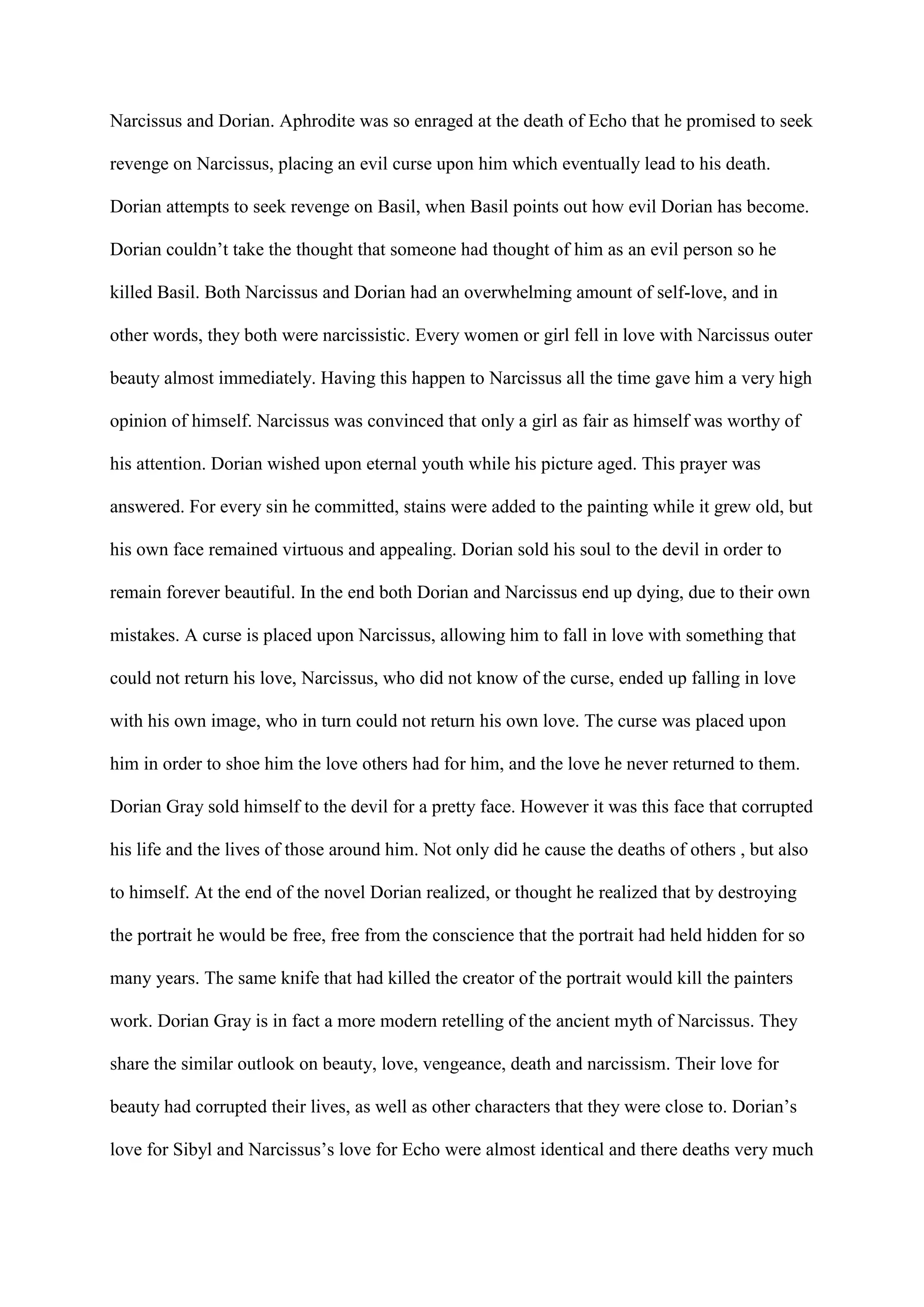 The myth of narcissus and echo ( their traces in the modern world) | DOCX
