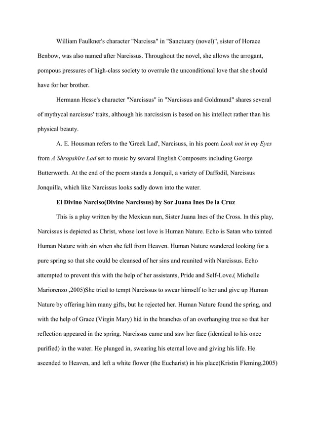 The myth of narcissus and echo ( their traces in the modern world ...