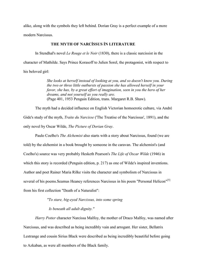 The myth of narcissus and echo ( their traces in the modern world) | PDF