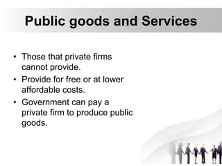 The role of government in the free market economy | PPTX