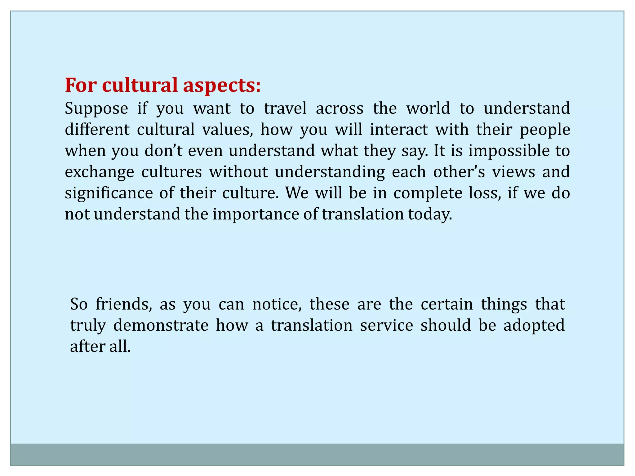 The importance of translation | PPTX