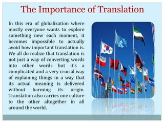 The importance of translation | PPTX