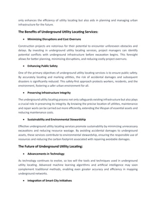 The Importance of Underground Utility Locating Services | PDF