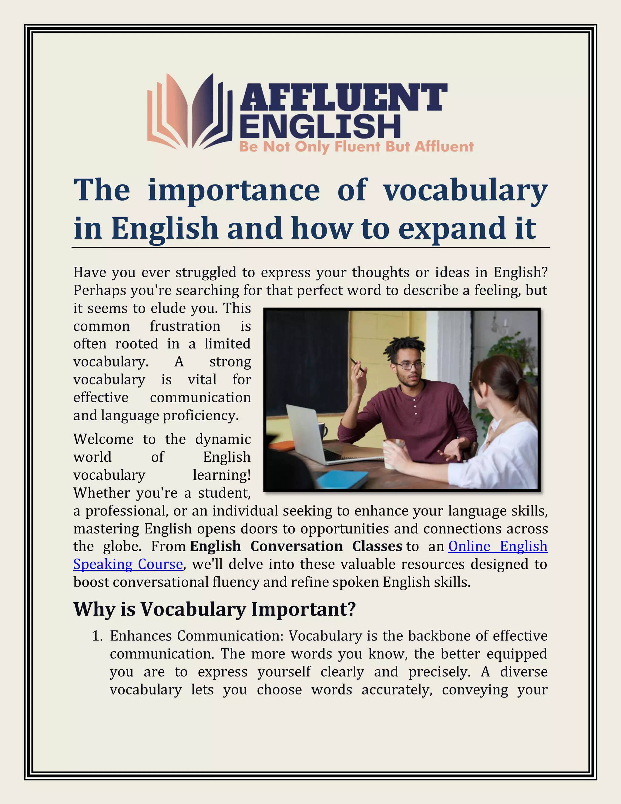 The importance of vocabulary in English and how to expand it.pdf