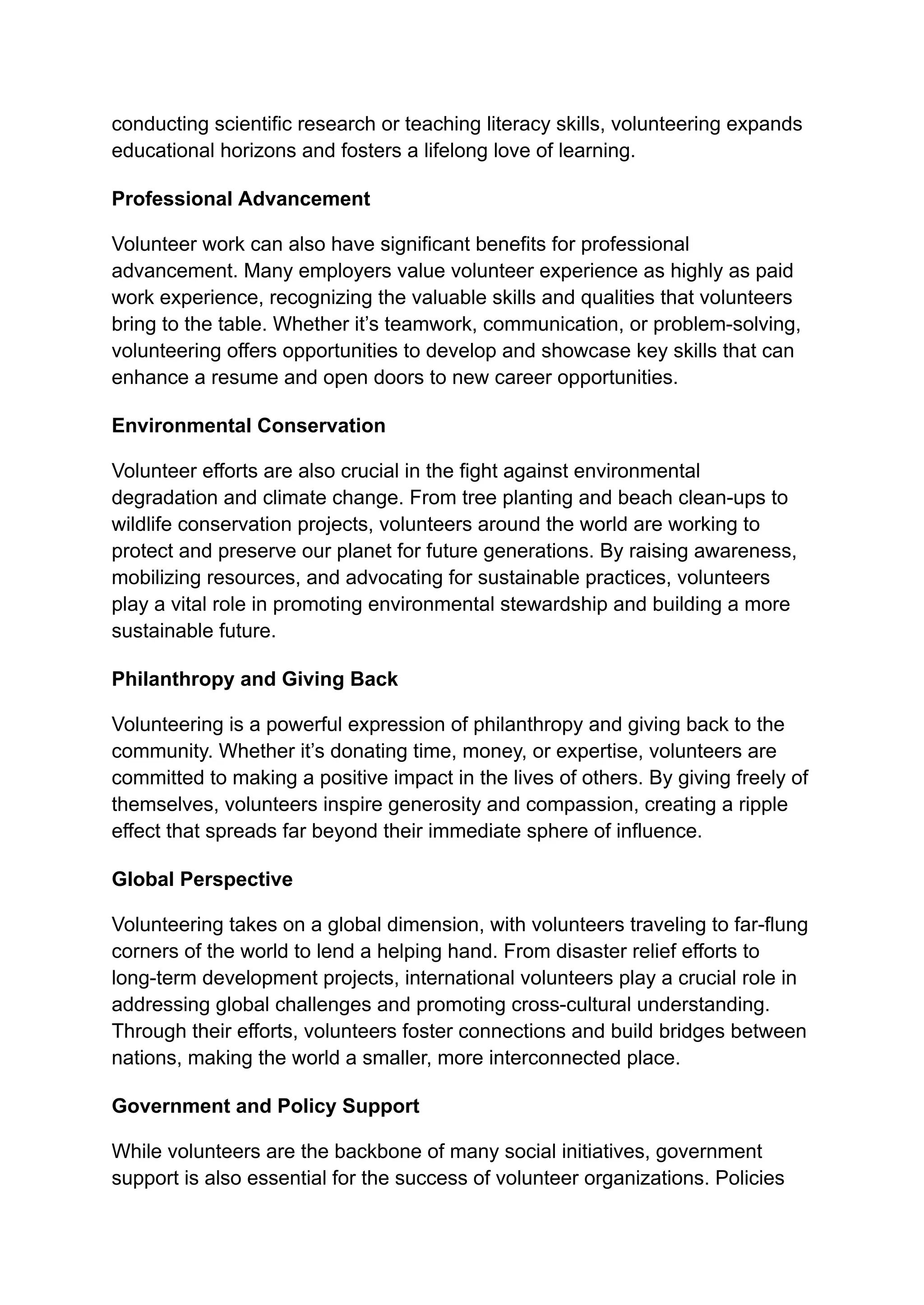The Importance of Volunteering in Society | PDF