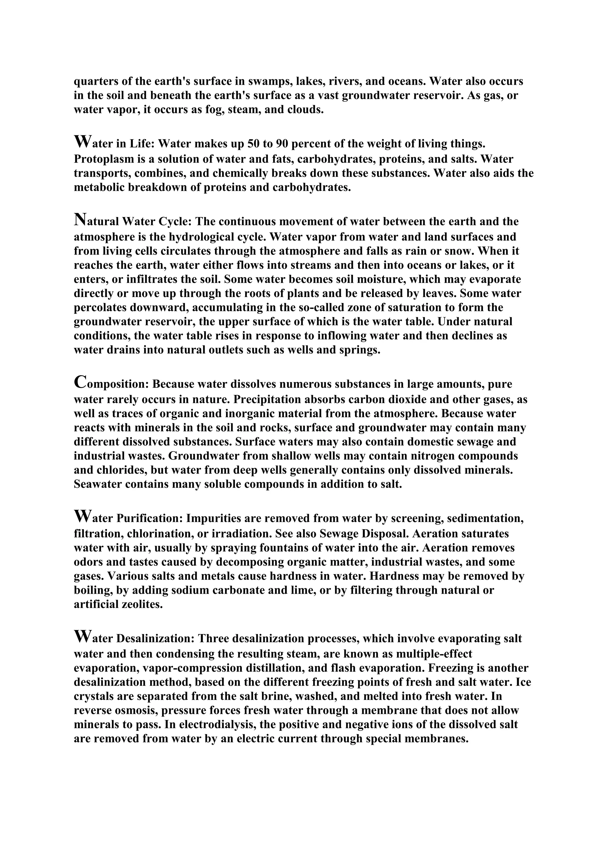 The importance of water | DOCX