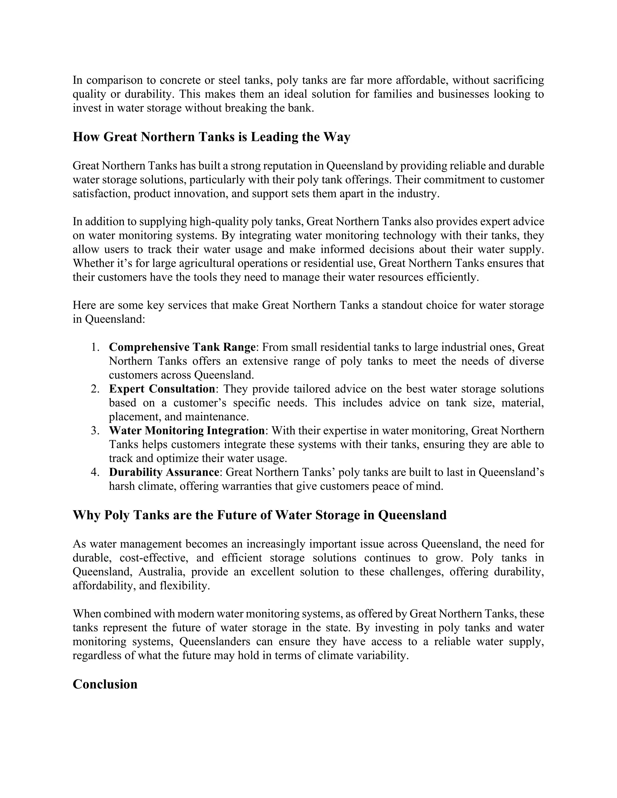 The Importance of Water Monitoring and Poly Tanks in Queensland: A ...