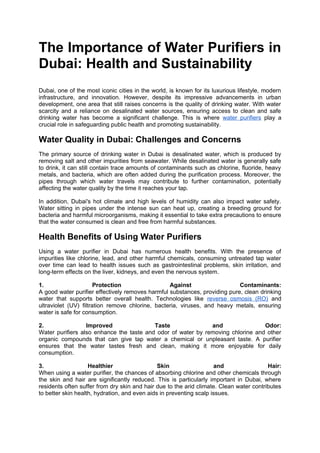 The Importance of Water Purifiers in Dubai_ Health and Sustainability.docx