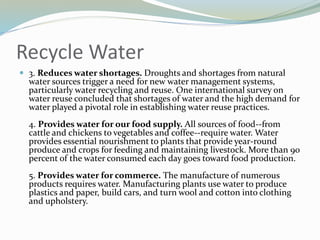 The Importance of Water Reuse: Five Reasons to Recycle Water | PPTX