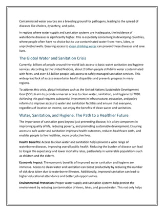 The Importance of Water, Sanitation, and Hygiene for a Healthy Future | PDF