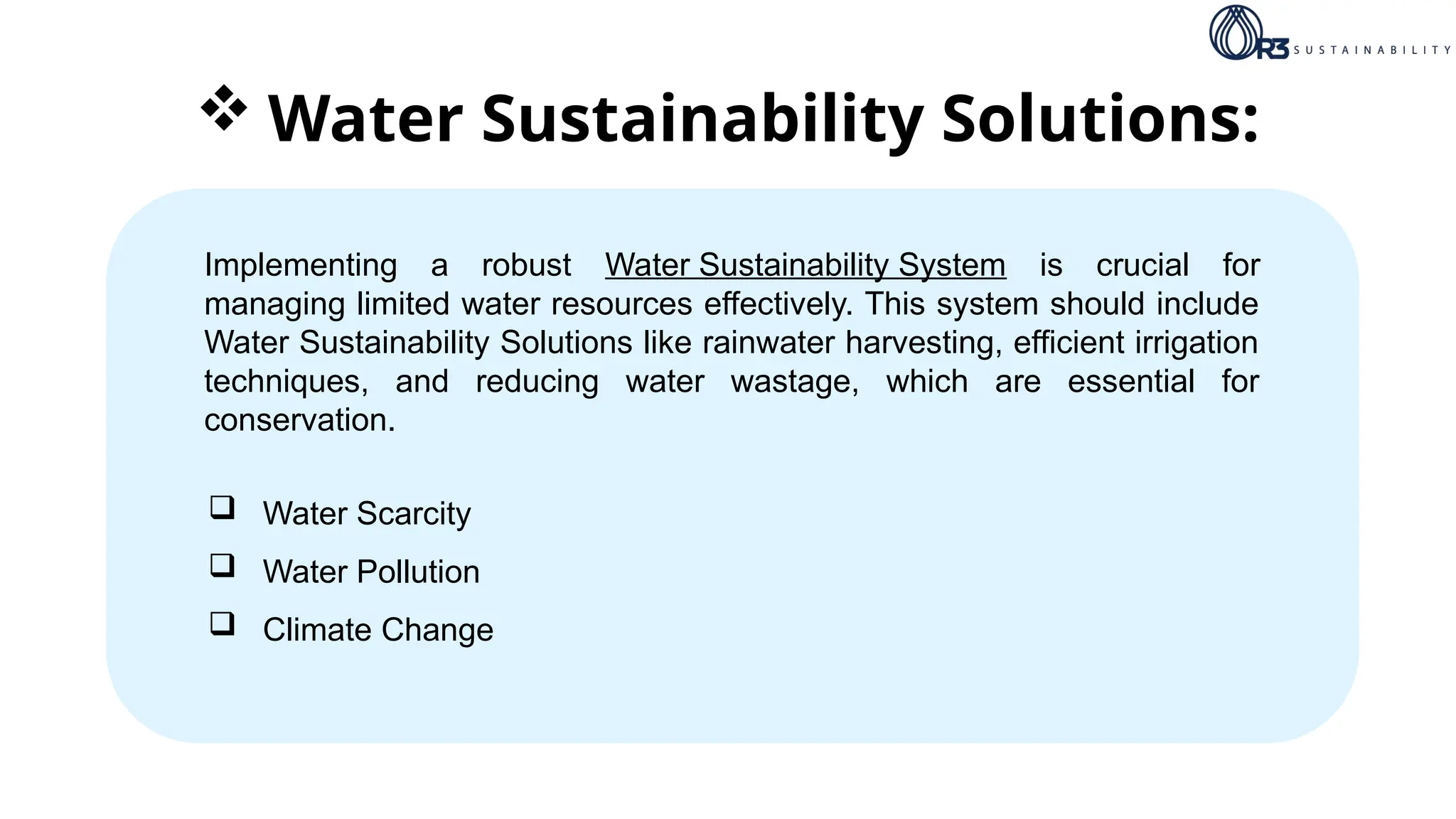 The Importance of Water Sustainability: Challenges and Solutions | PPTX