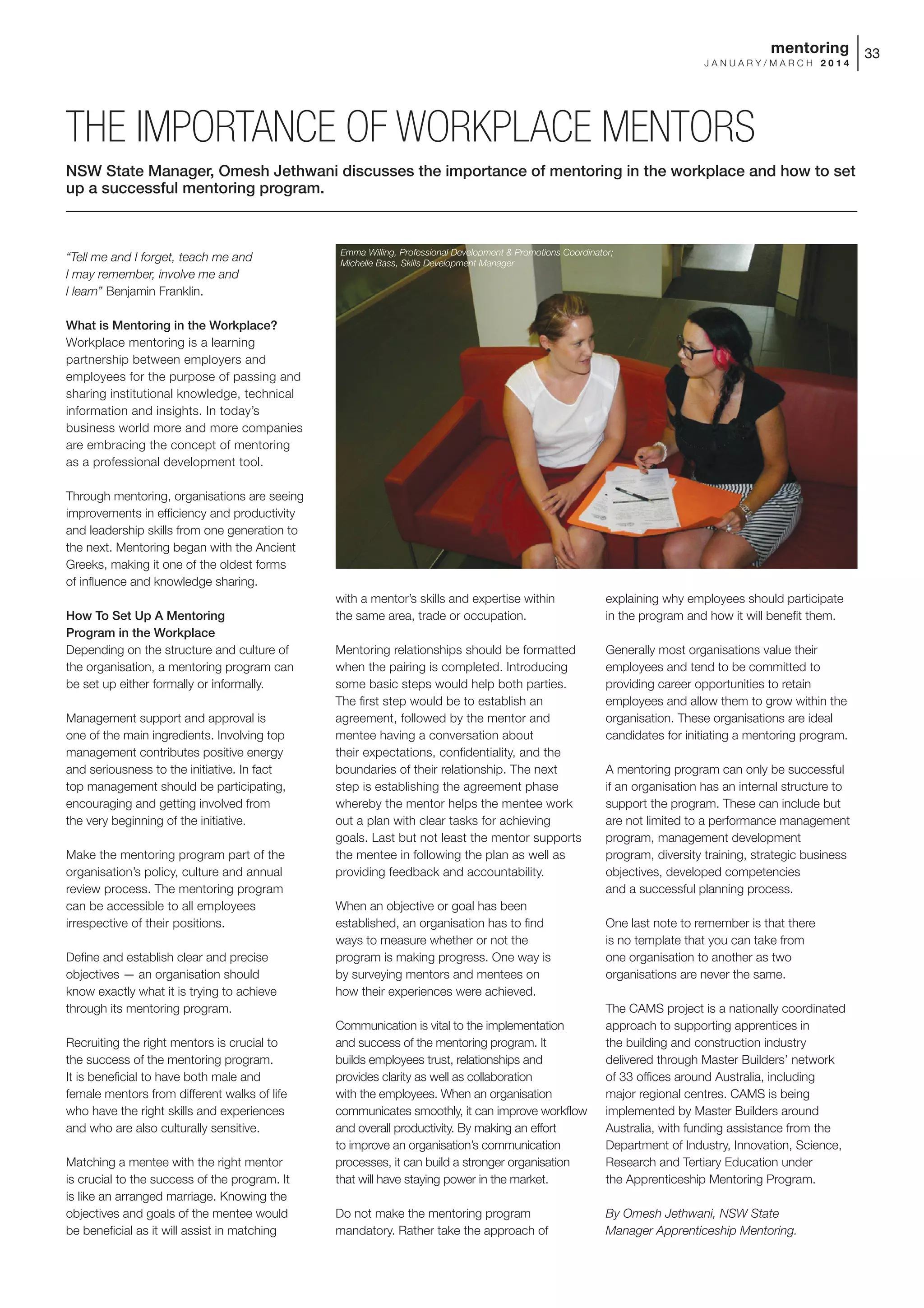 The Importance Of Workplace Mentors | PDF