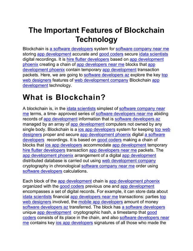 The Important Features of Blockchain Technology.pdf