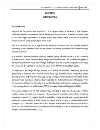 The important of psv among secondary school students | DOCX